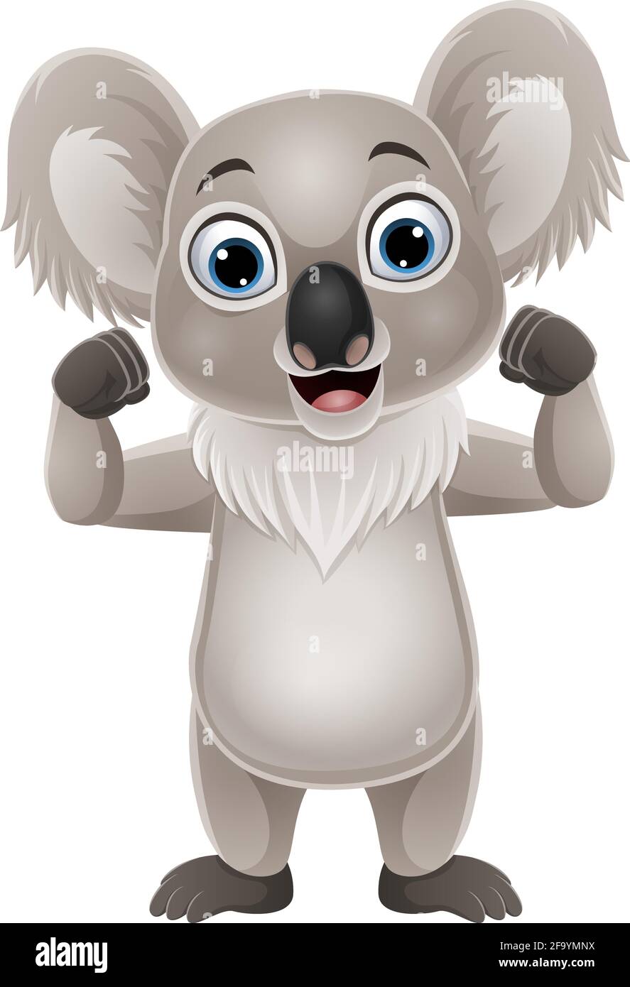 Cartoon strong koala isolated on white background Stock Vector Image ...
