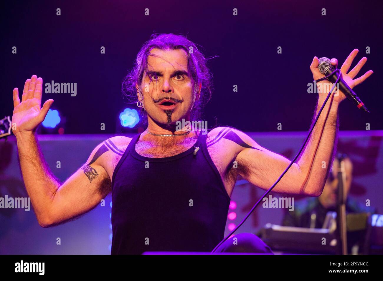 Italian Singer, Piero Pelù and his band performs at 1th may concert ...