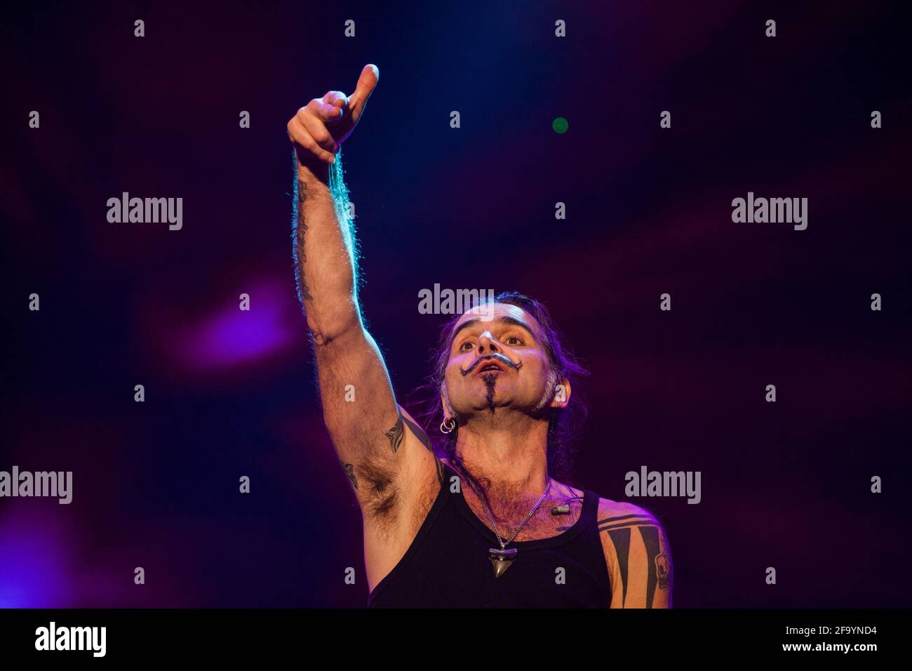 Italian Singer, Piero Pelù and his band performs at 1th may concert ...