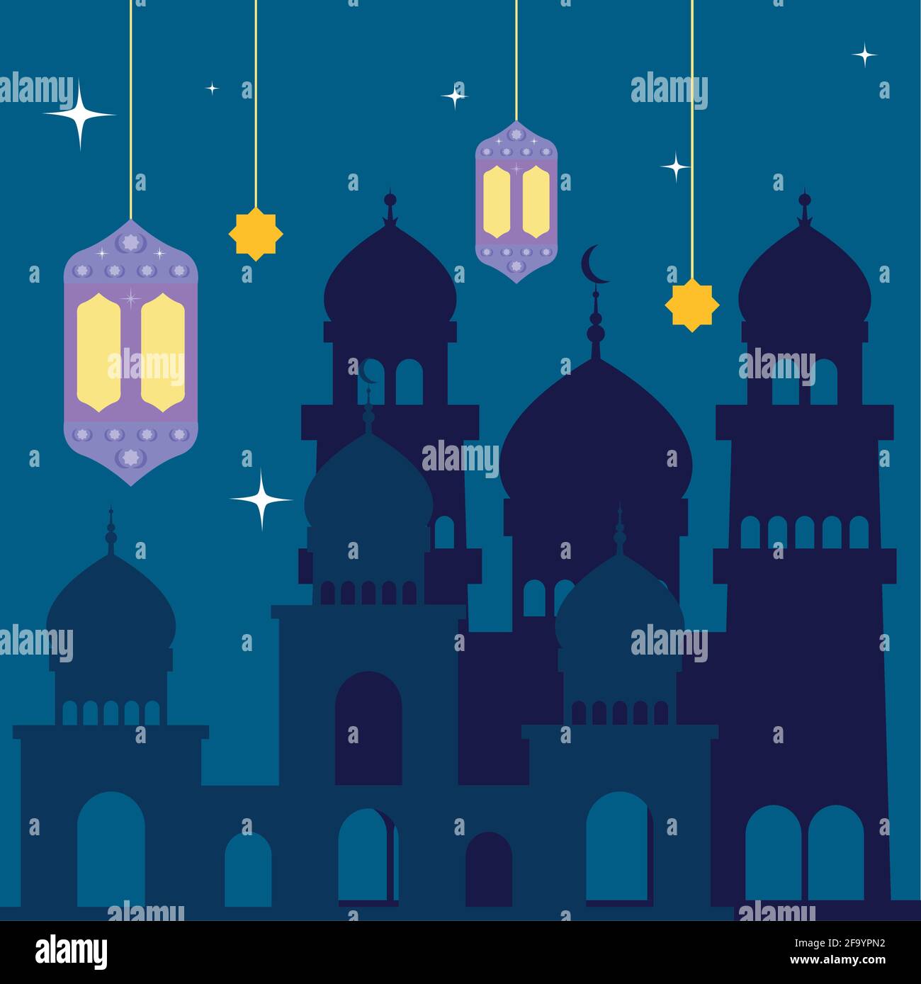 eid islamic mosque illustration with ornaments Stock Vector Image & Art ...
