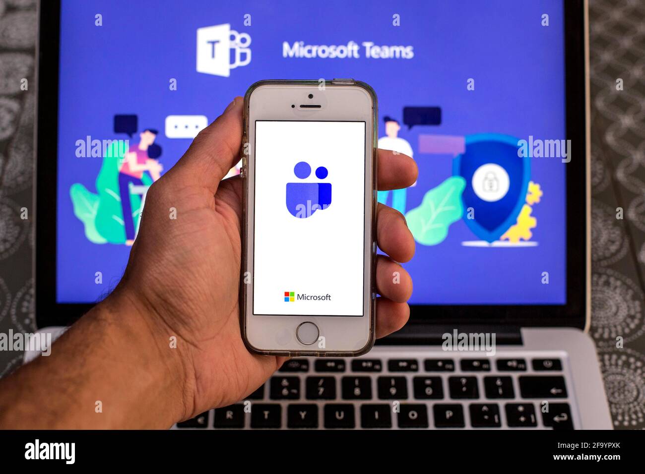 In this photo illustration, the Microsoft Teams app seen displayed on a ...