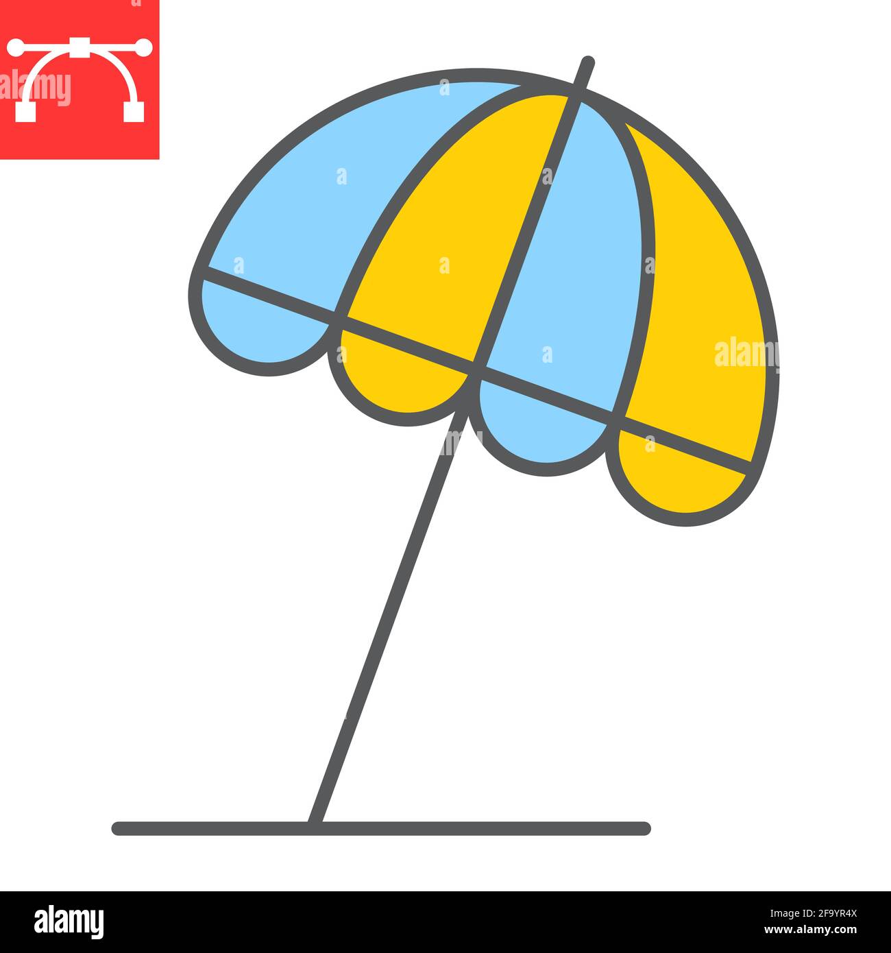 Beach umbrella color line Stock Vector Images - Alamy