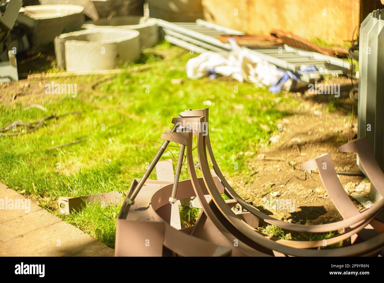 heavy metal and steel construction with sharp points Stock Photo - Alamy