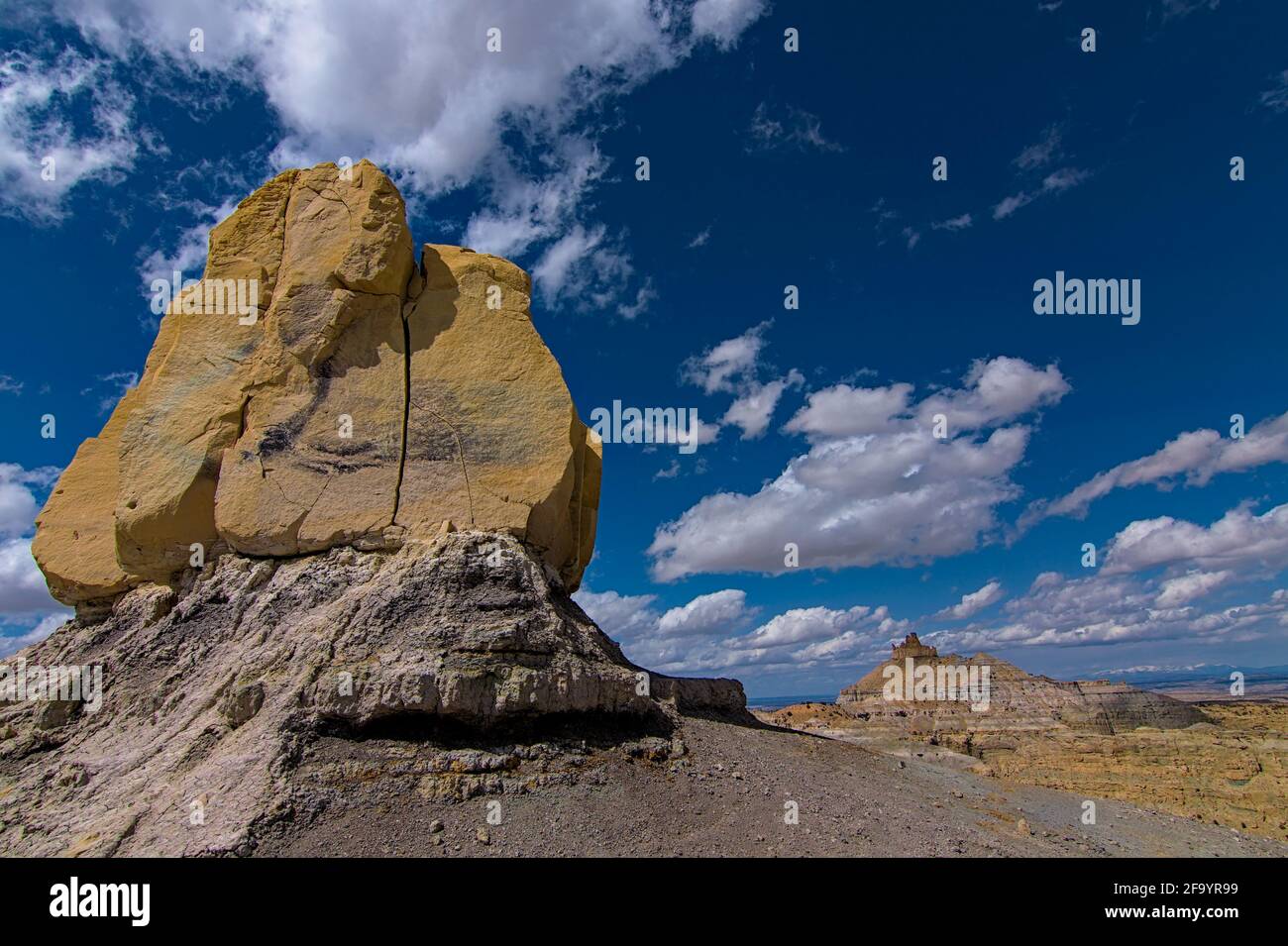 Badlands canyon surrounding Angels Peak natural area in san juan county ...