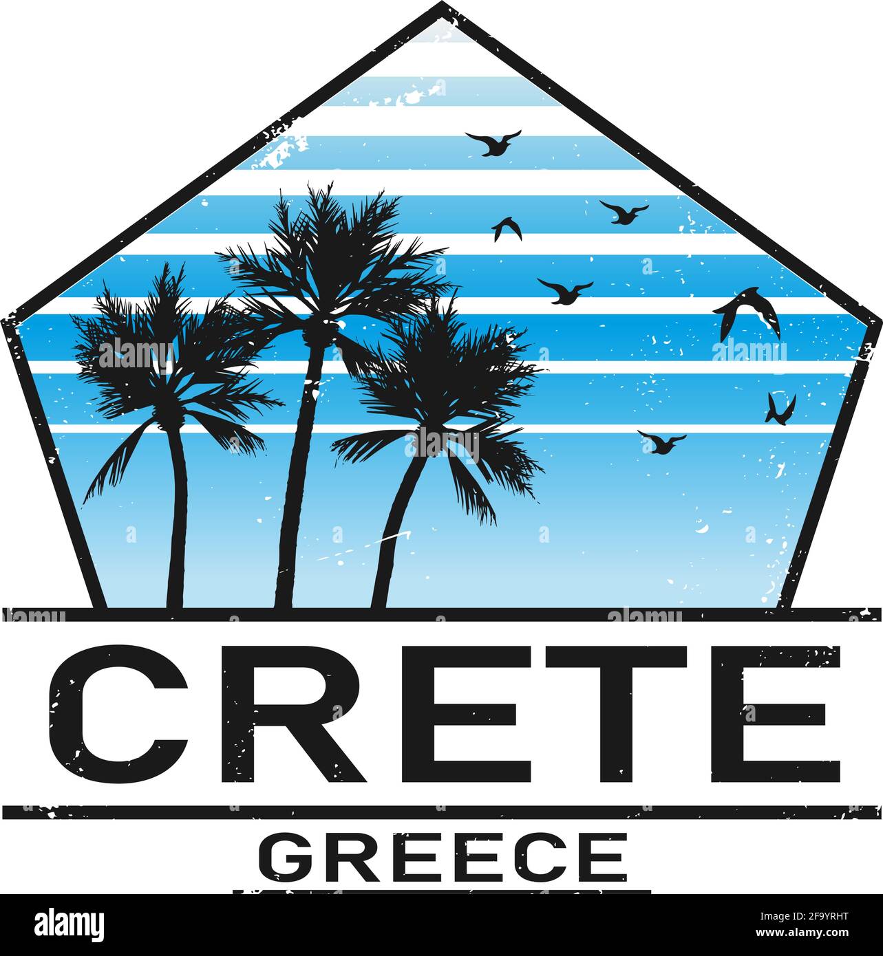 Crete. Cute isolated inscription Logo. Greek island. t-shirt design ...