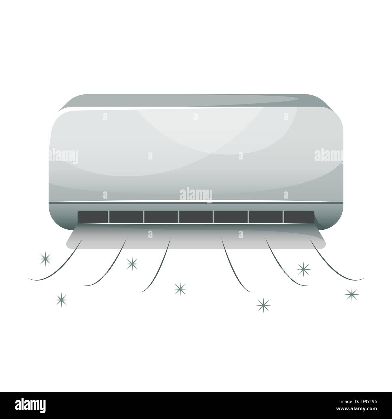 Vector illustration of a household air conditioner. Isolated ...