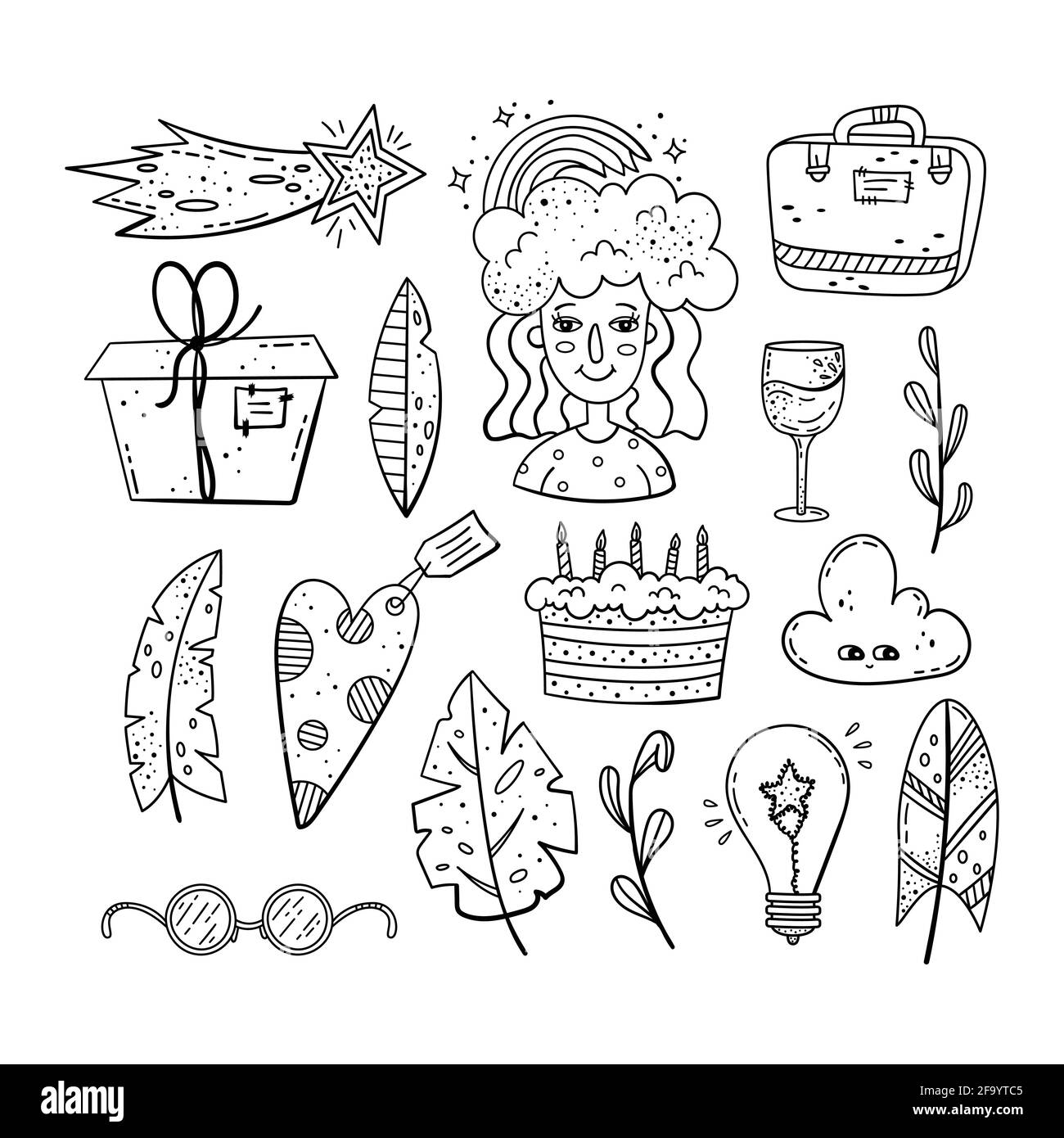 Hand drawn vector of doodle illustrations. Lifestyle doodle Stock ...