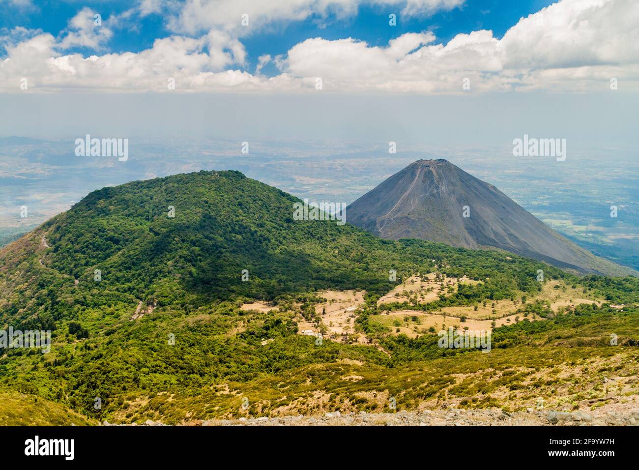 Cerro Verde volcano left , Izalco volcano right , El Salvador Stock ...