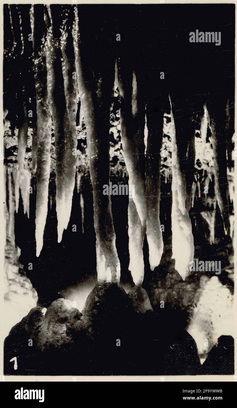 Transparent crystallizations, Grand-Roc cave, vintage photography, Les ...
