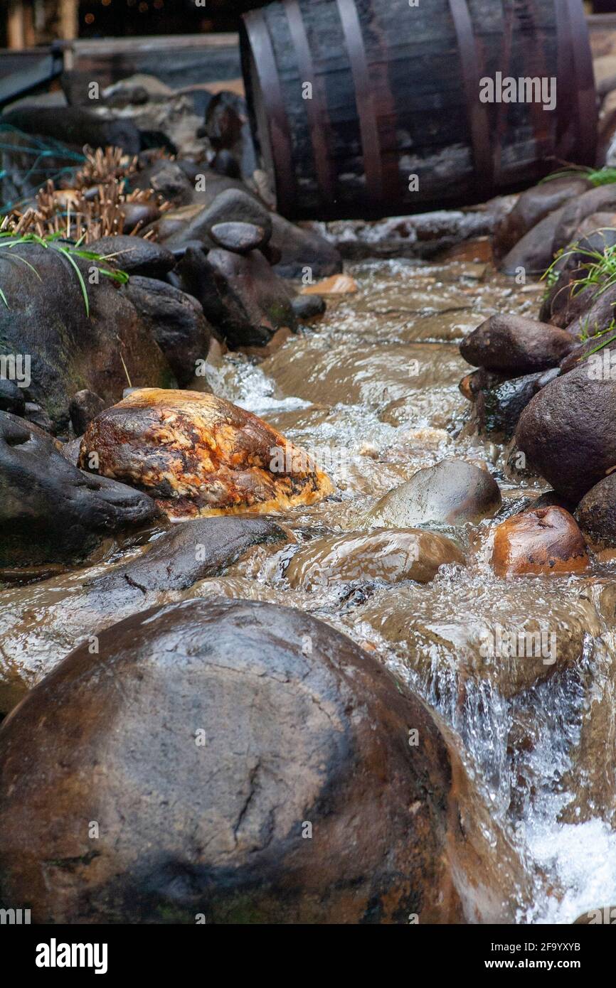Water running down a stream Stock Photo - Alamy