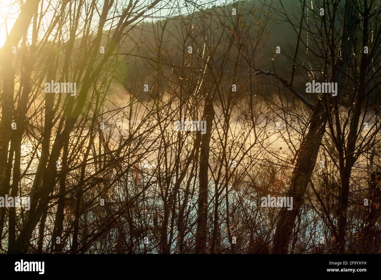 Sunrise over pond mountains hi-res stock photography and images - Alamy