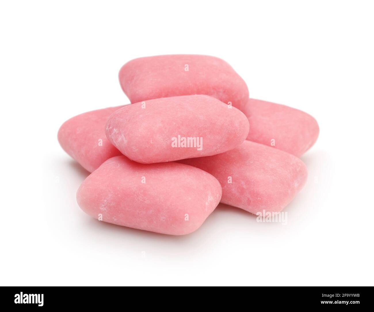 A bunch of pink chewing gums isolated on white Stock Photo - Alamy