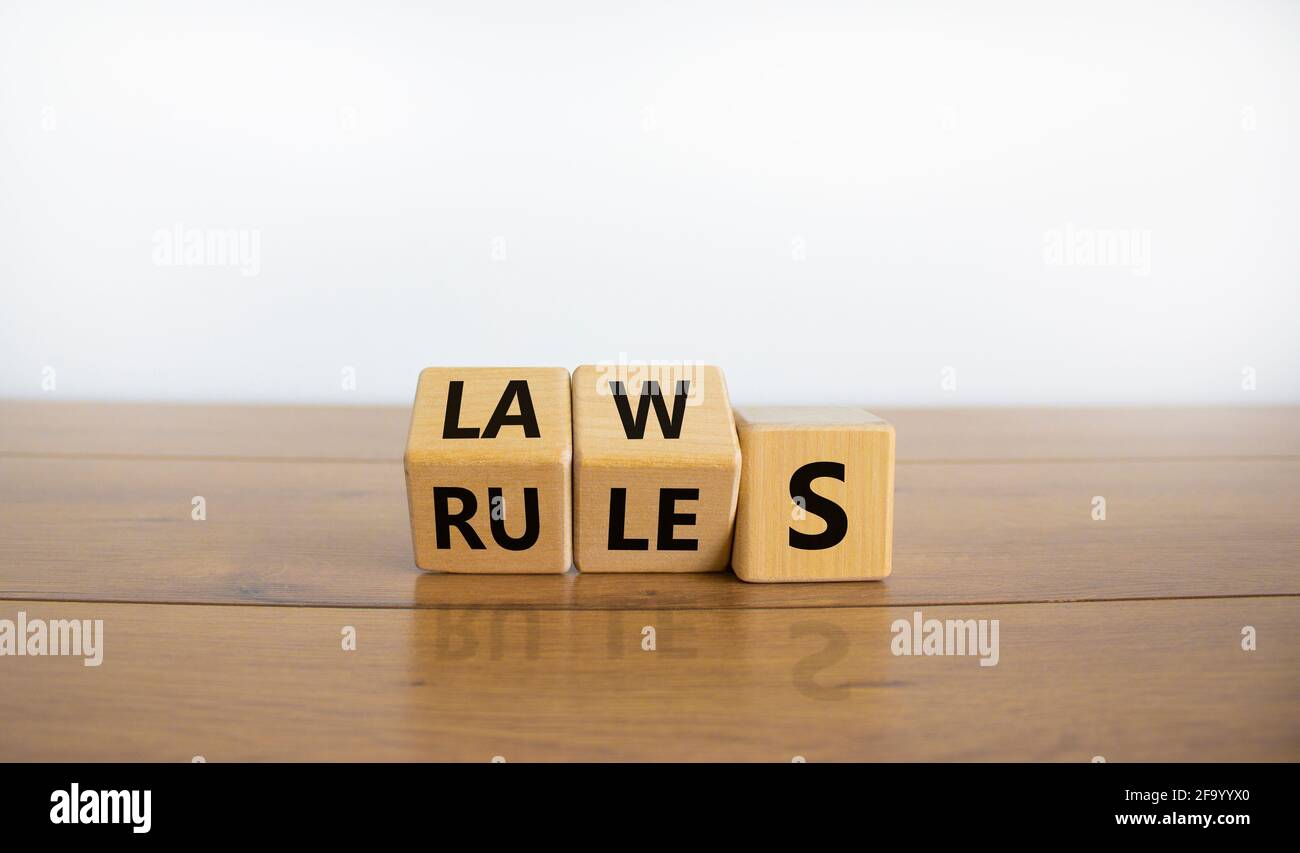 Laws or rules symbol. Turned cubes and changed the word 'rules' to ...