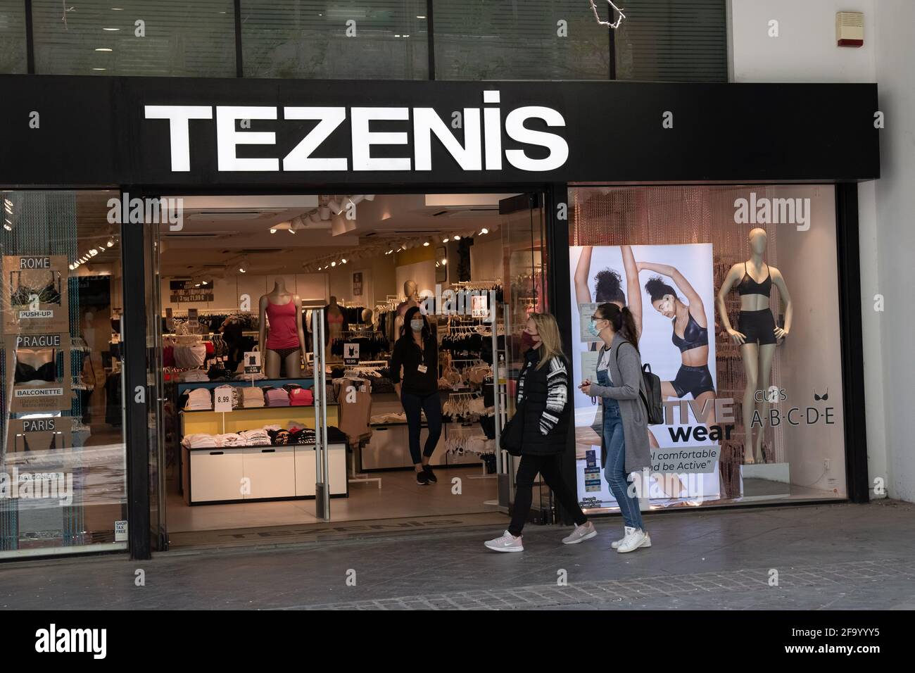 The Tezenis store at Ermou street close to Syntagma square. (Photo by ...