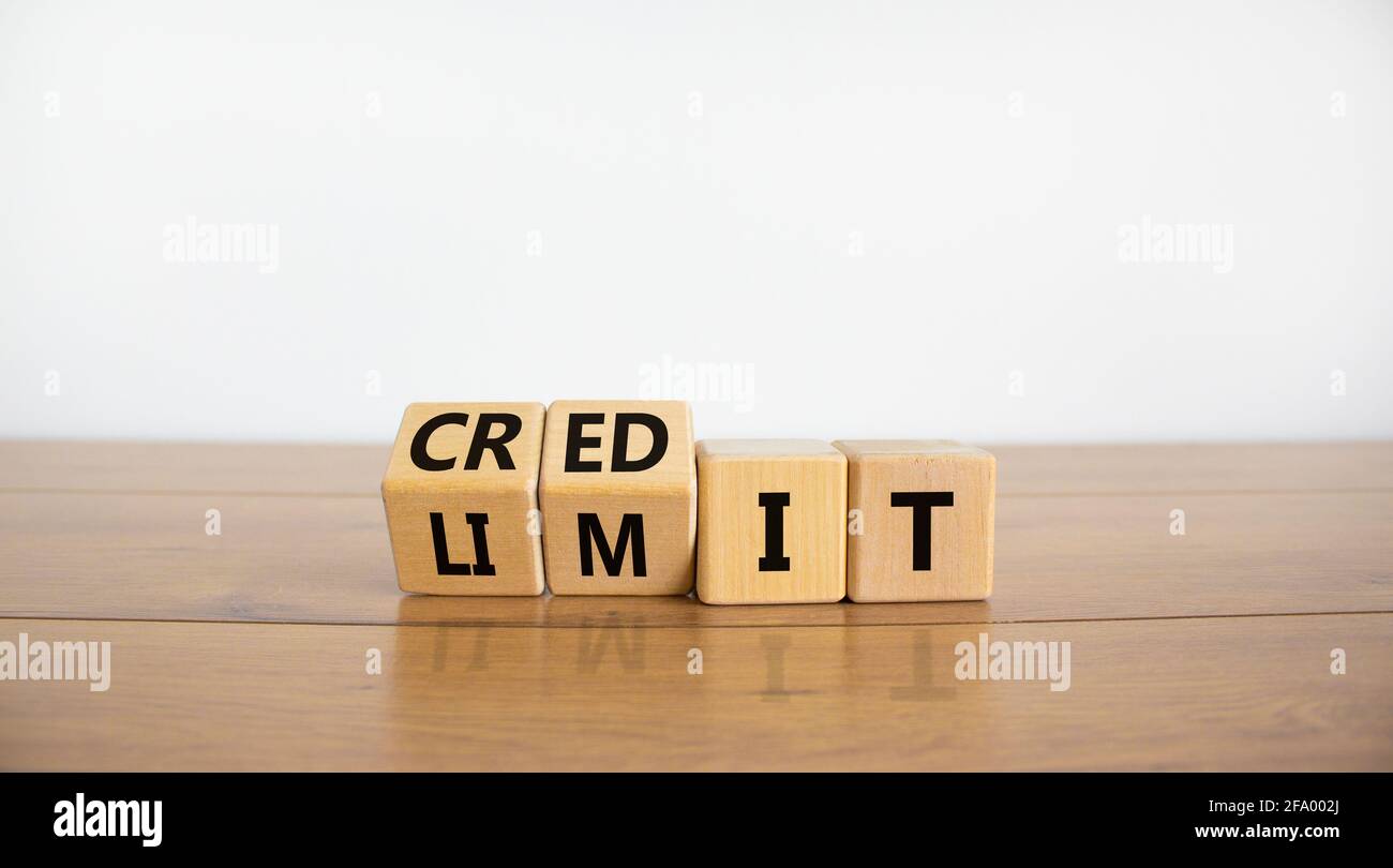 Credit limit symbol. Turned wooden cubes and changed the word 'limit ...