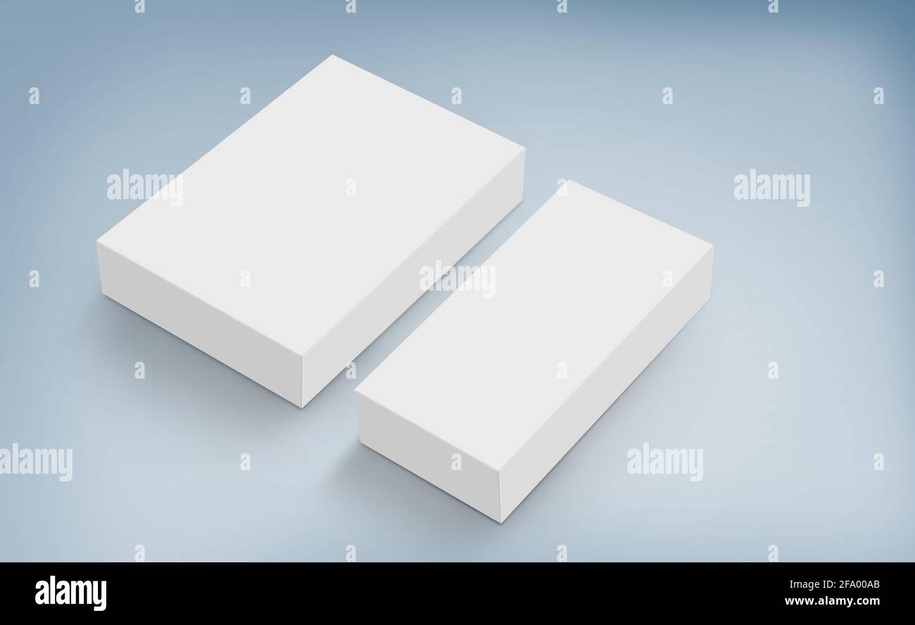 3D white boxes on ground, editable PSD mock-up series with smart object ...