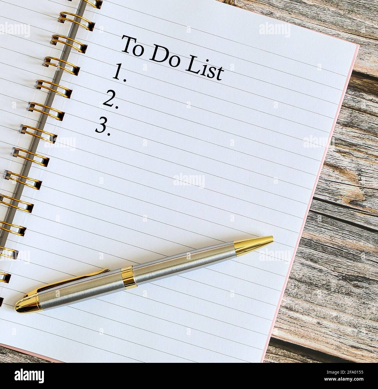 Top view of a pen with To Do List written on a notebook Stock Photo - Alamy