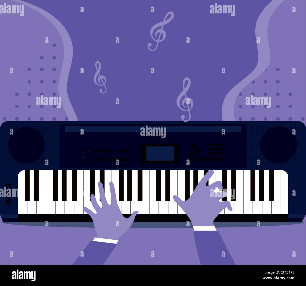 Hands on piano Stock Vector Images - Alamy