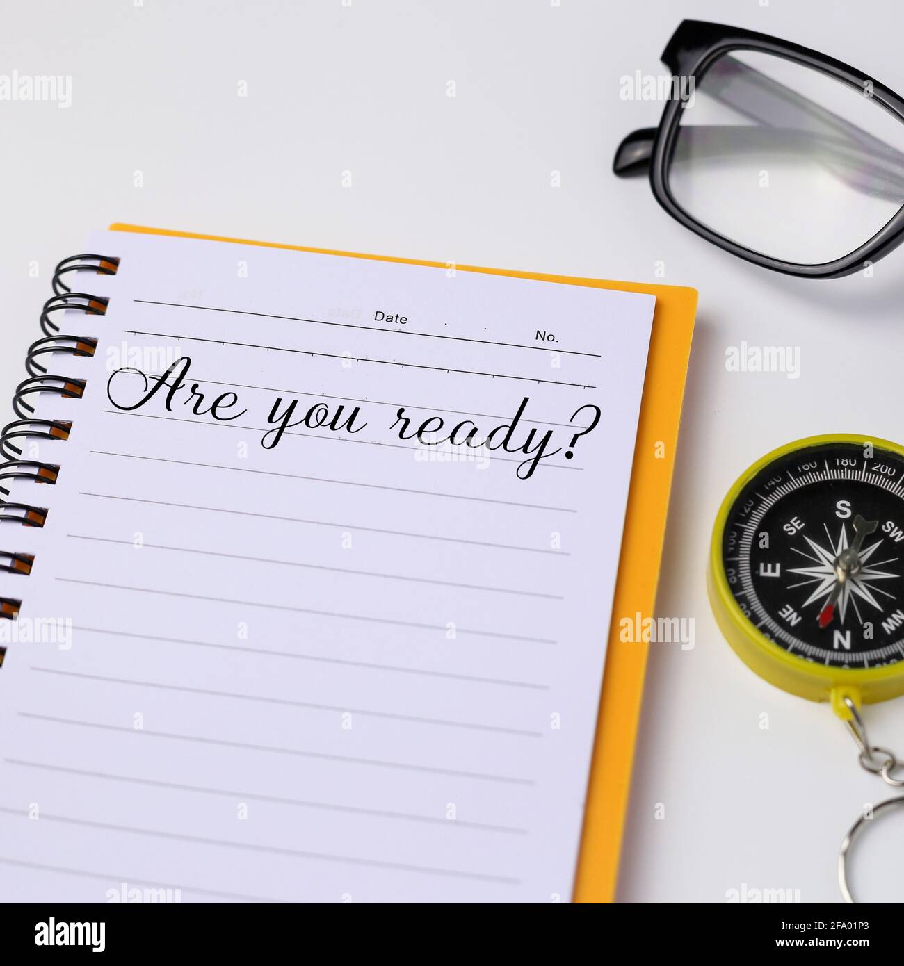 Are you ready written on a notebook Stock Photo - Alamy
