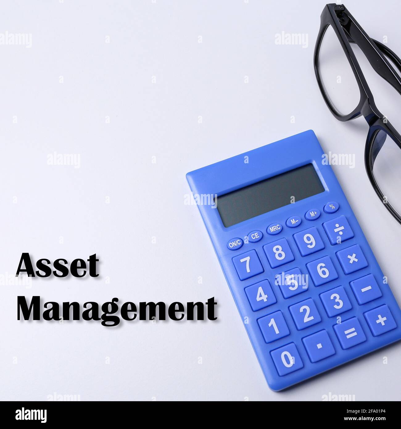 Asset management written on white background Stock Photo - Alamy
