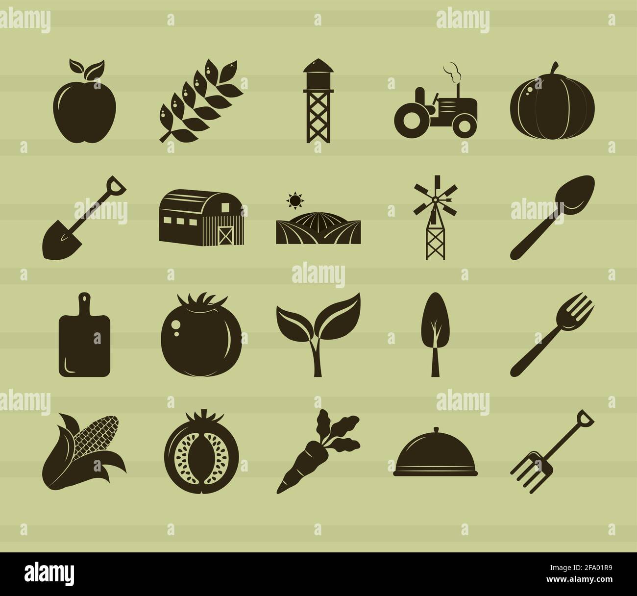 farm icon set on background Stock Vector Image & Art - Alamy