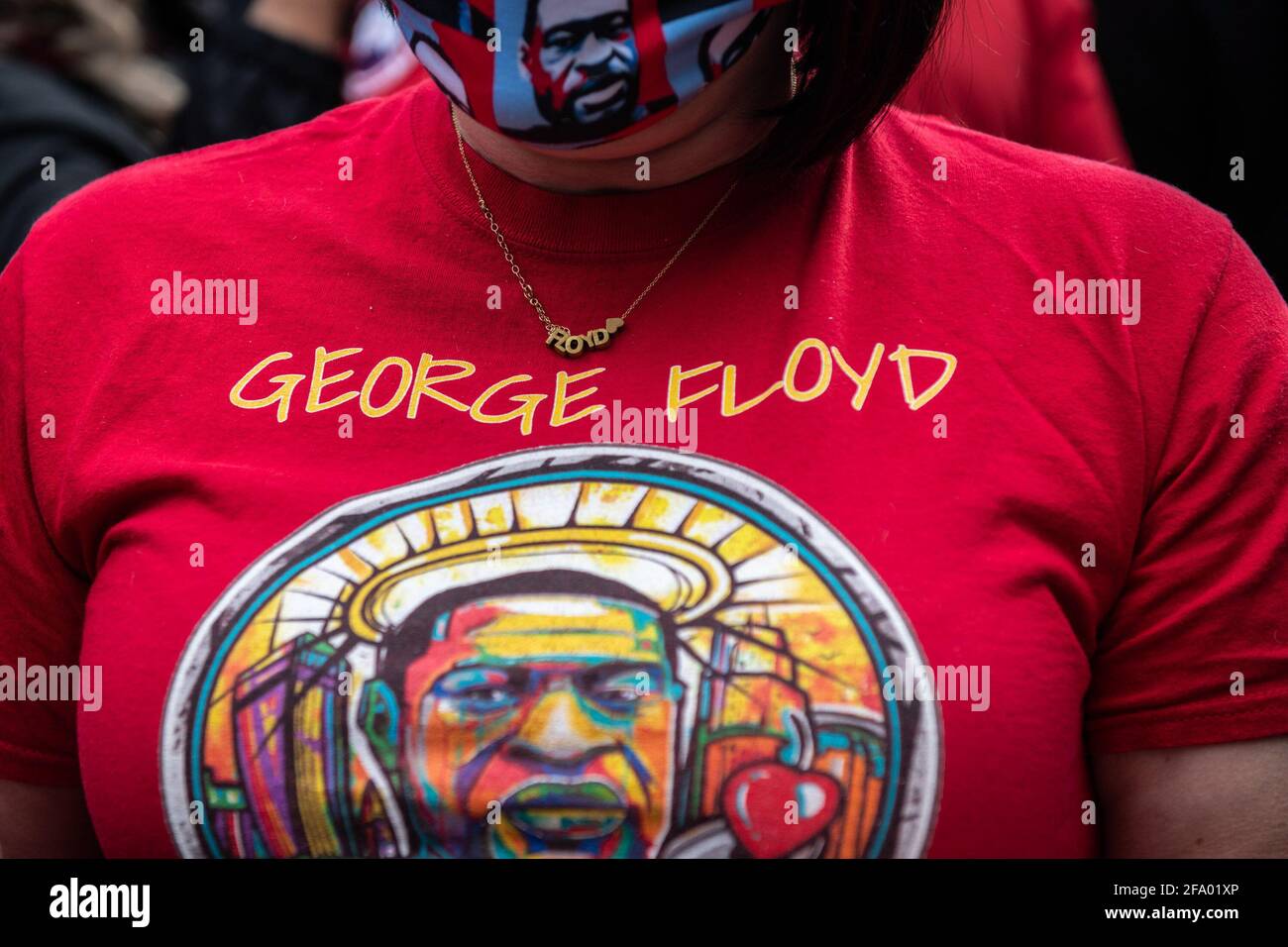 George Floyd's girlfriend, Courtney Ross speaks during a press ...