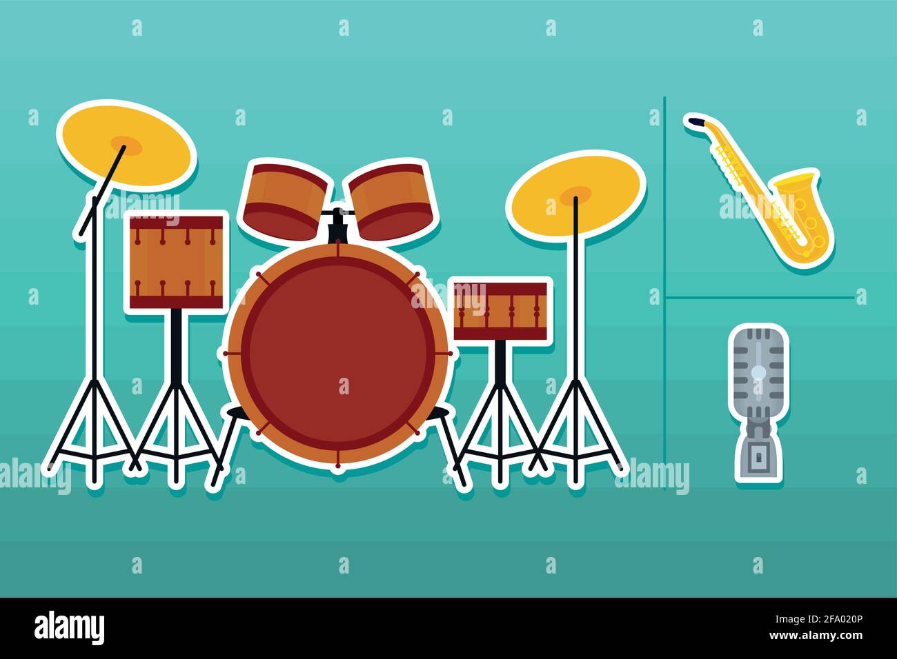 microphone and musical instruments set Stock Vector Image & Art - Alamy