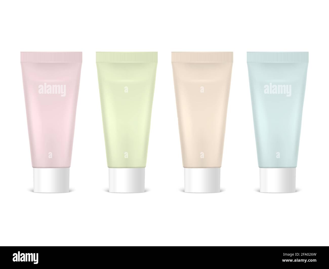 Vector 3d Realistic Plastic, Metal Pink, Green, Beige, Blue Tooth Paste ...