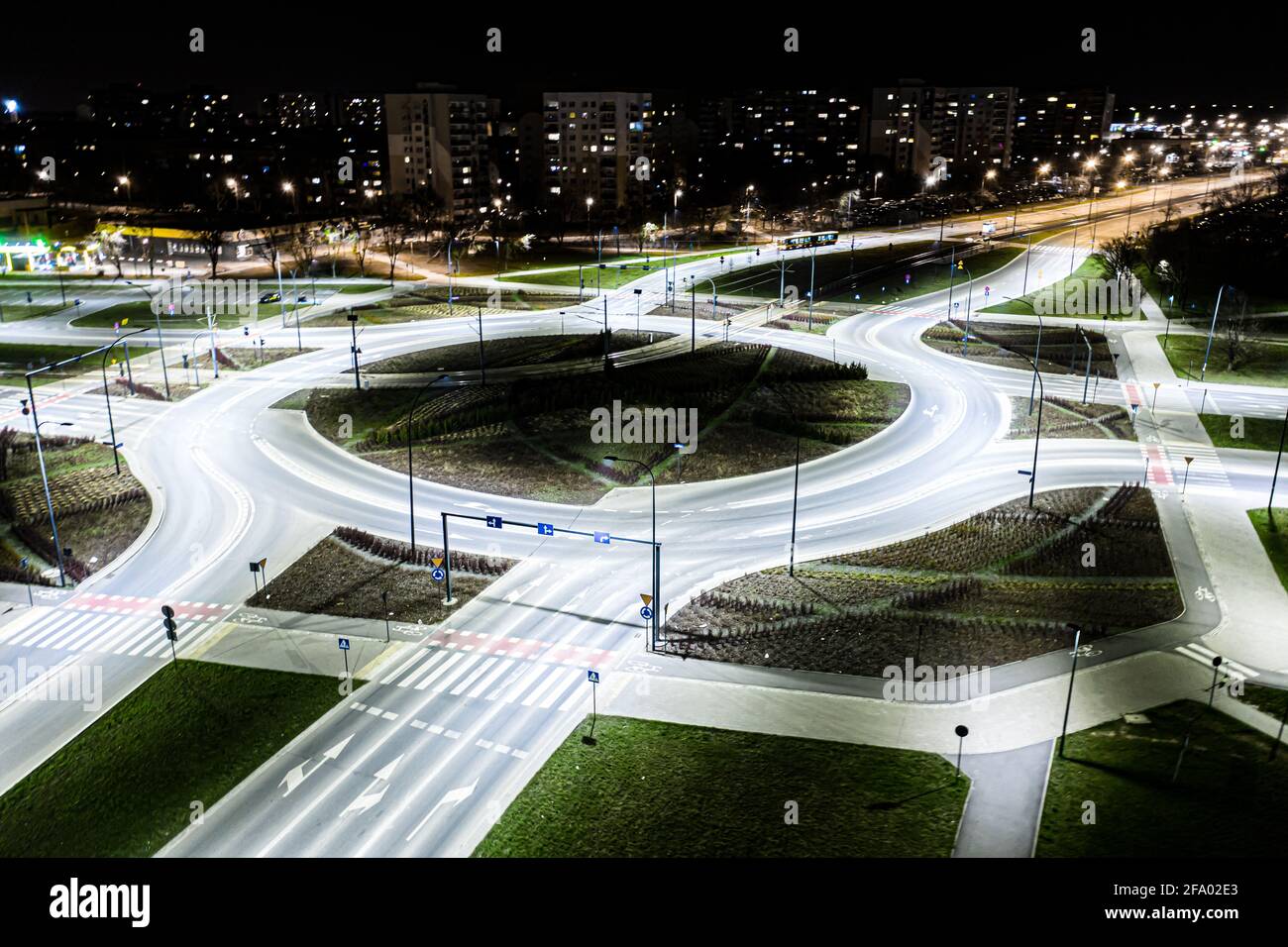 Arial top view of Modern transportation with Expressway, Road and ...