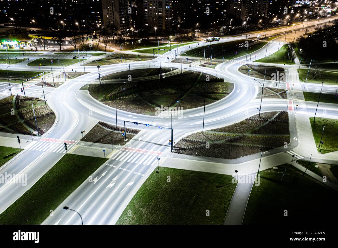 Arial top view of Modern transportation with Expressway, Road and ...