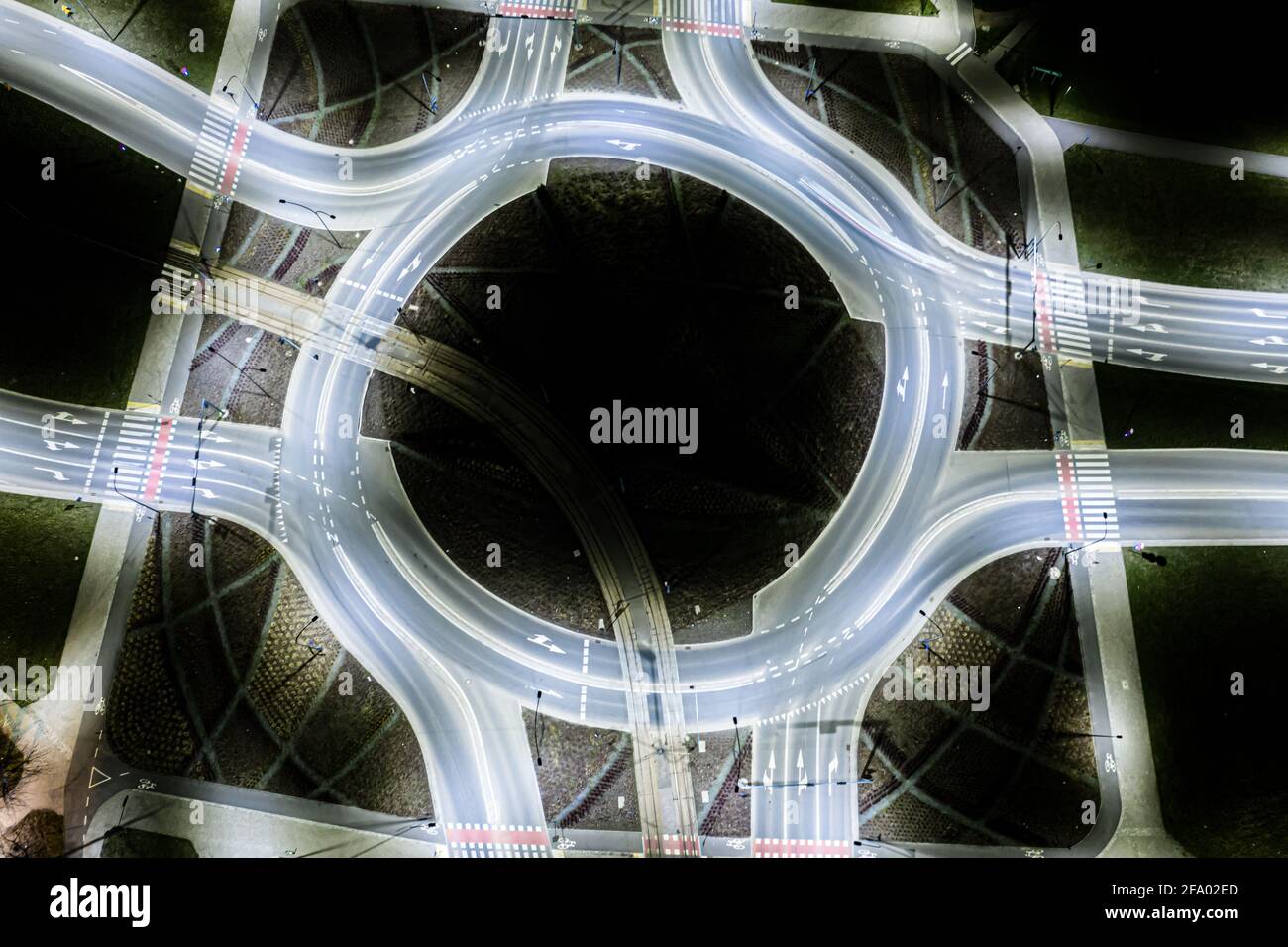 Arial top view of Modern transportation with Expressway, Road and ...