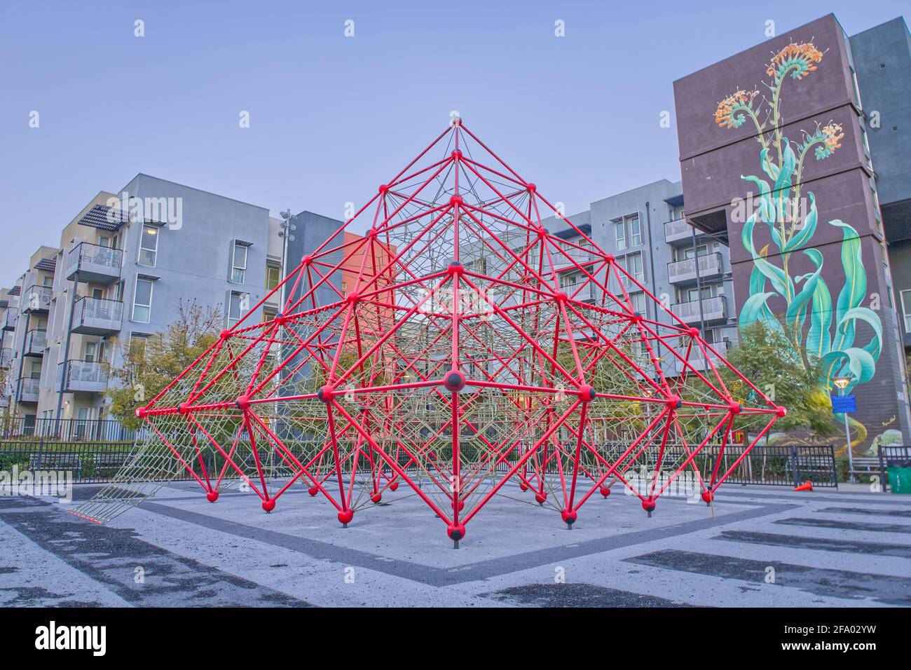 Suburban Playground Pyramid During Twilight Stock Photo - Alamy