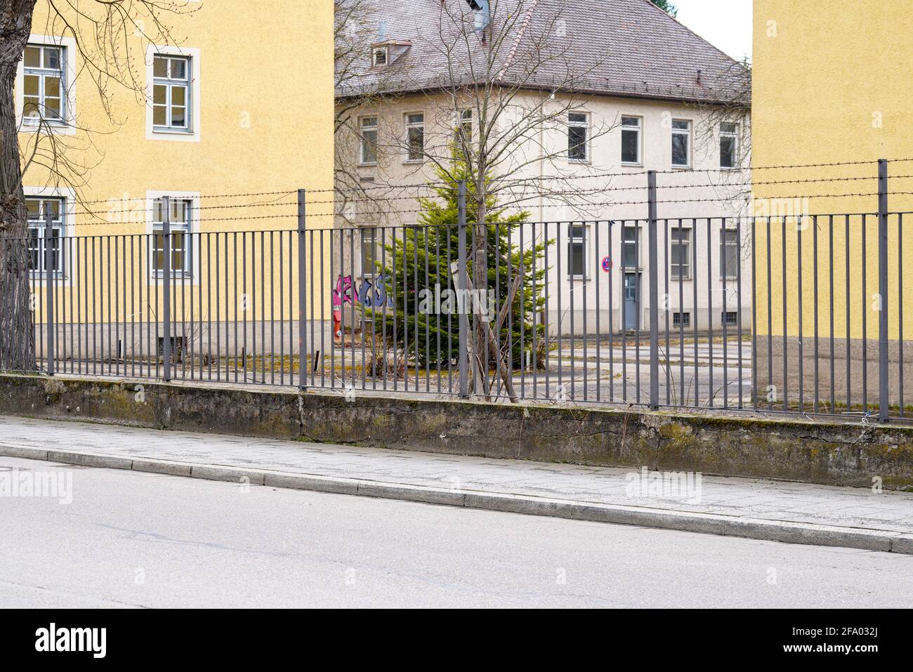 German military barracks in Bavaria photographed before the demolition ...