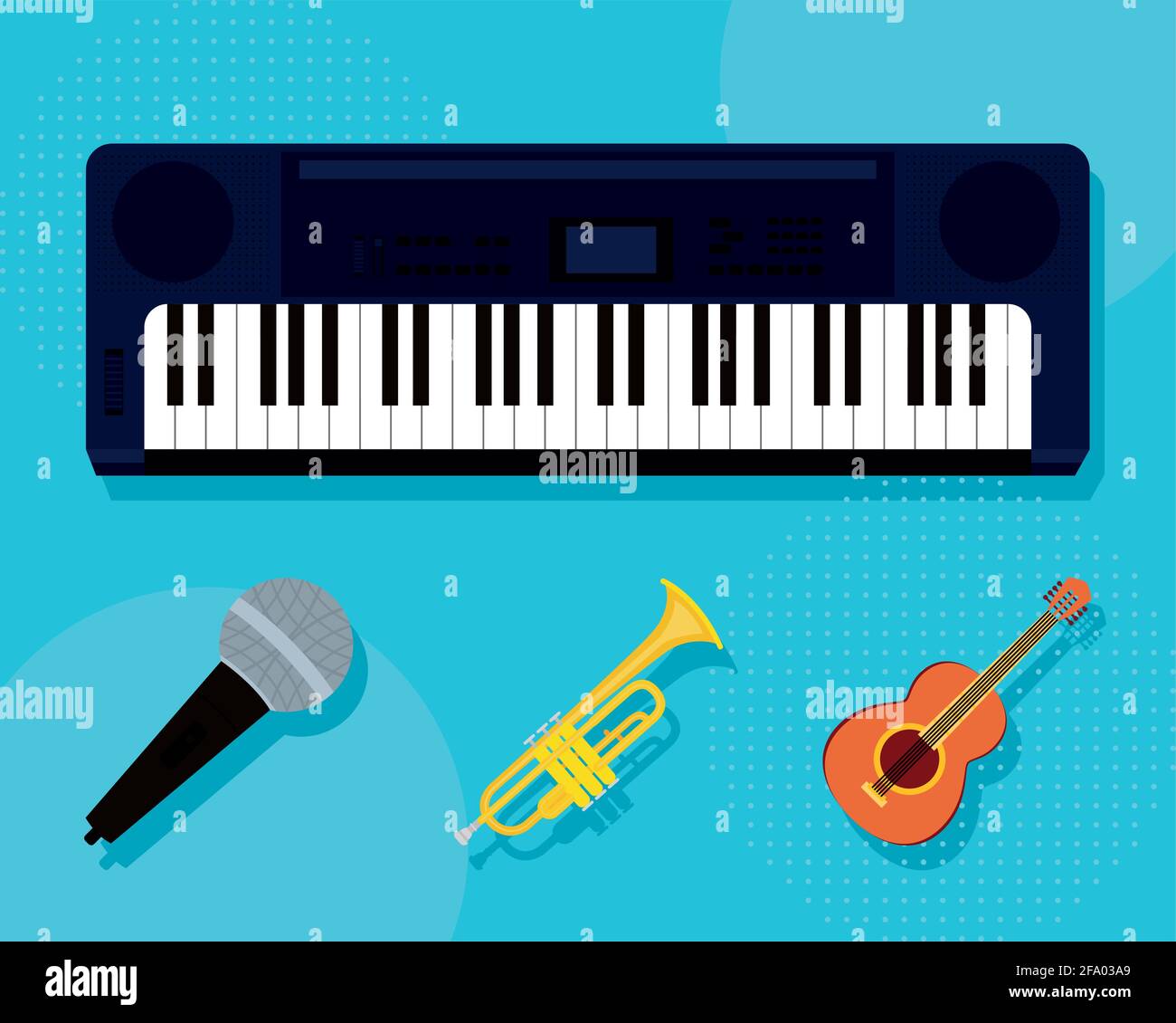 microphone and musical instruments collection Stock Vector Image & Art ...