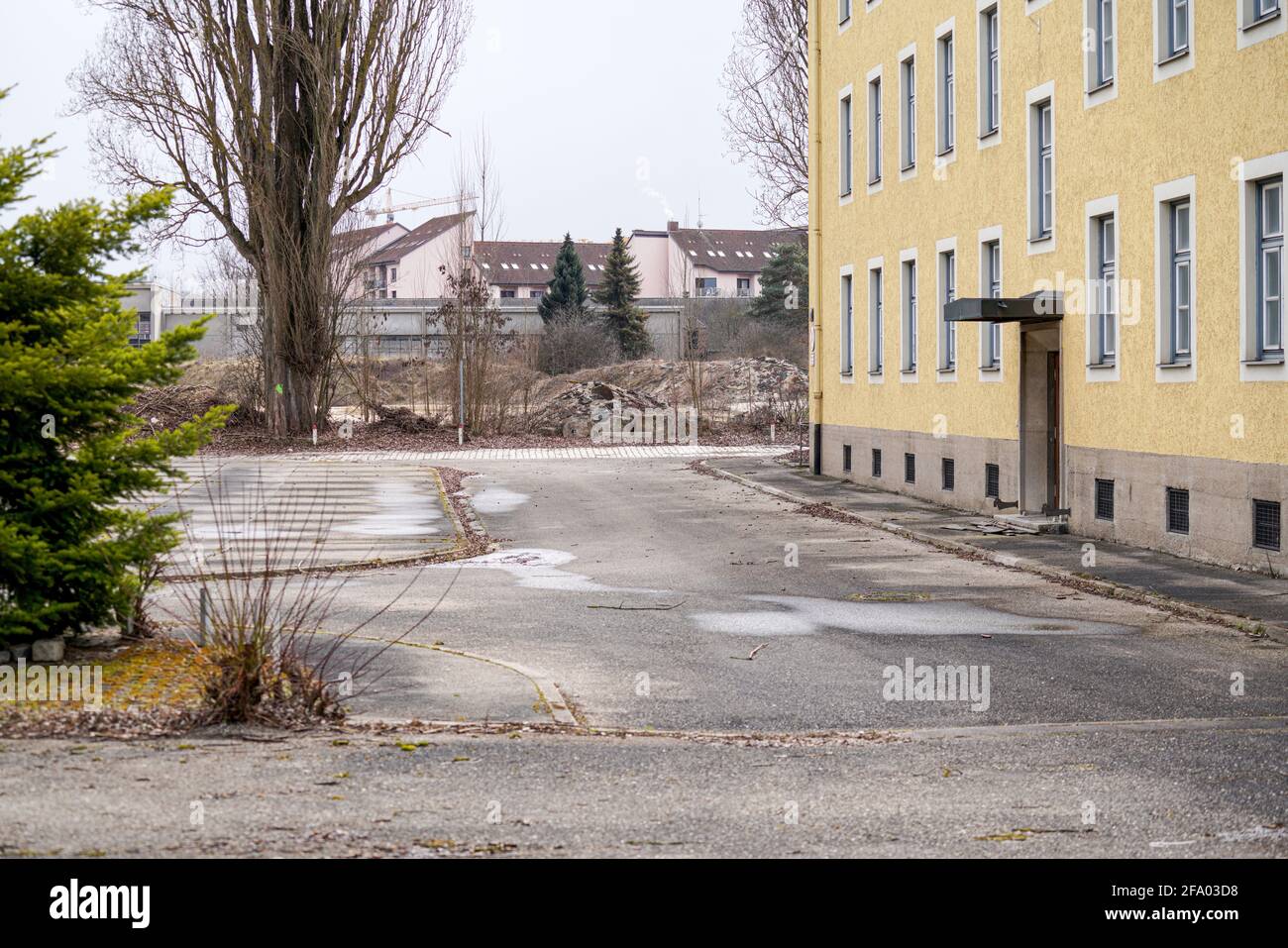 German military barracks in Bavaria photographed before the demolition ...