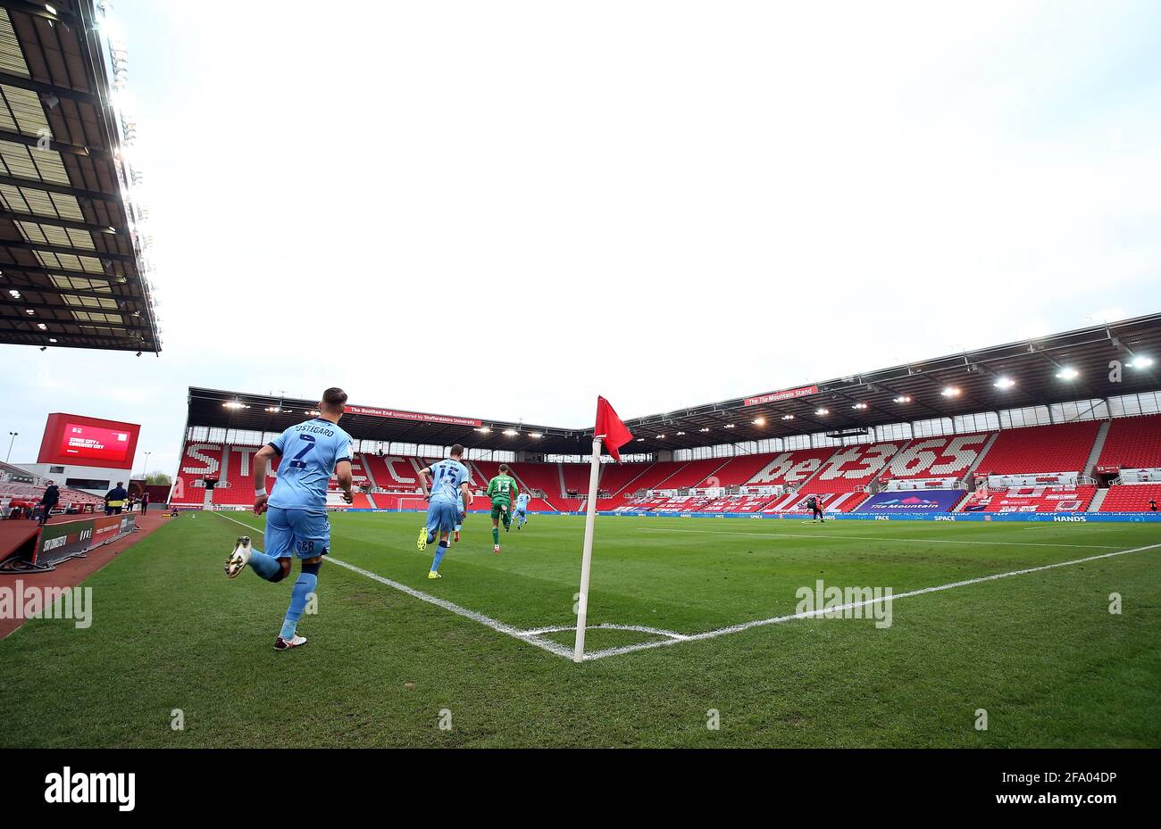 Coventry City players make their way onto the pitch for the Sky Bet ...