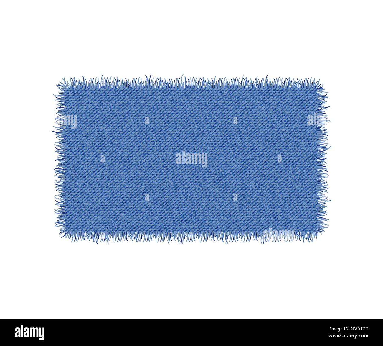 Denim rectangle shape. Torn jean patch. Vector realistic illustration ...