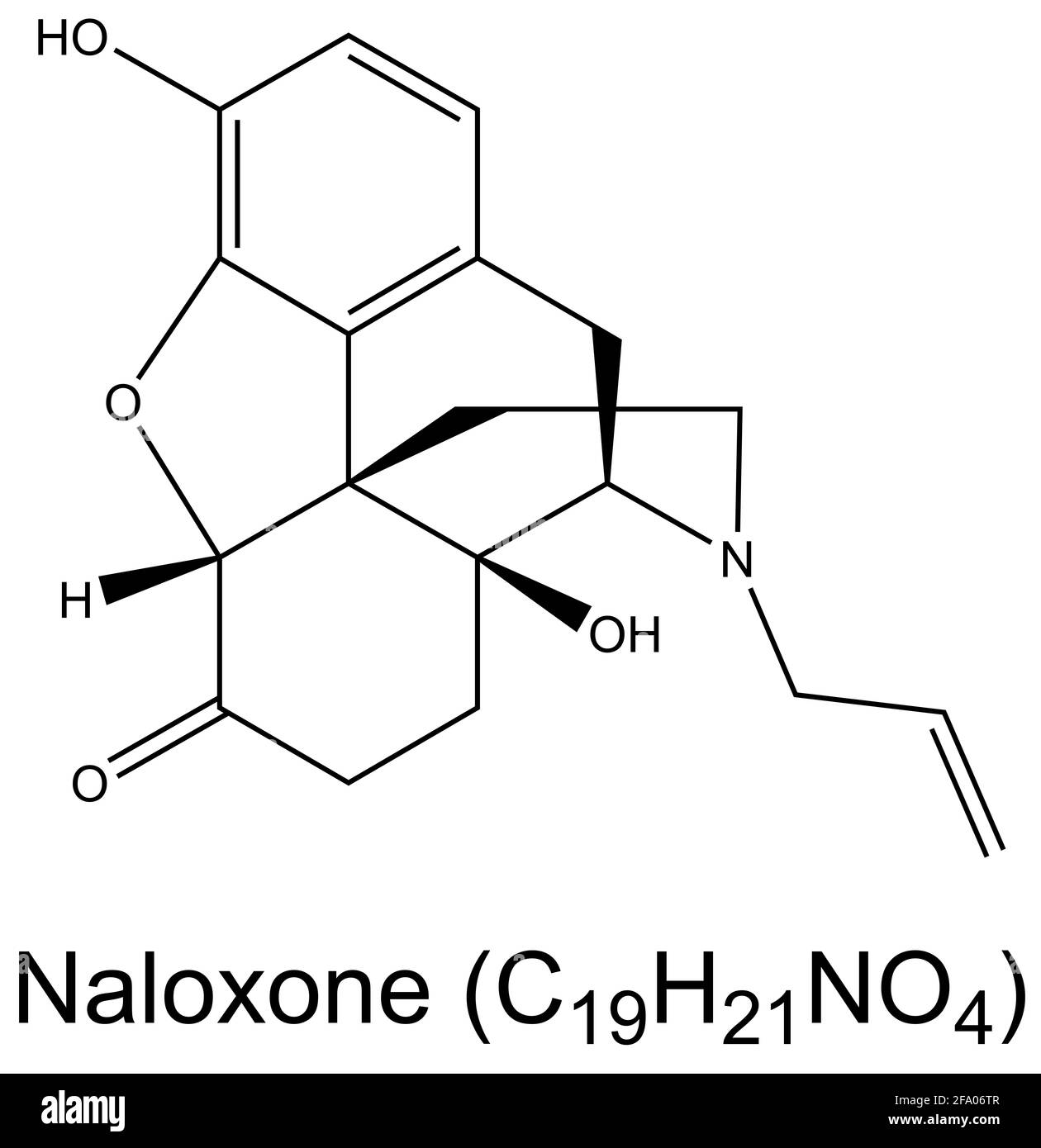 Naloxone opioid receptor antagonist medication molecule chemical ...