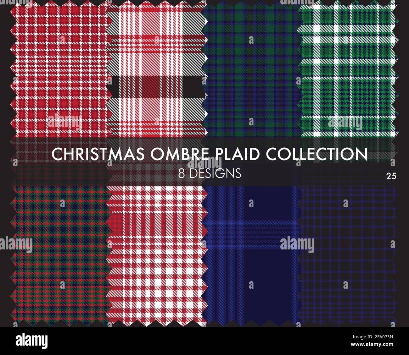 Ombre Plaid textured seamless pattern collection includes 8 design ...