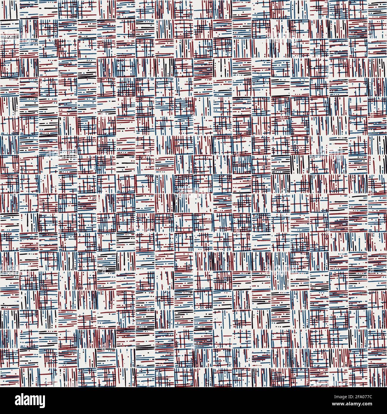 Seamless geo pattern in red blue black white Stock Photo - Alamy