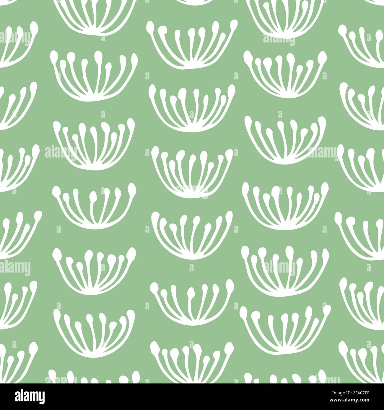 Vector seamless floral pattern with hand drawn dill flower. Cute simple ...