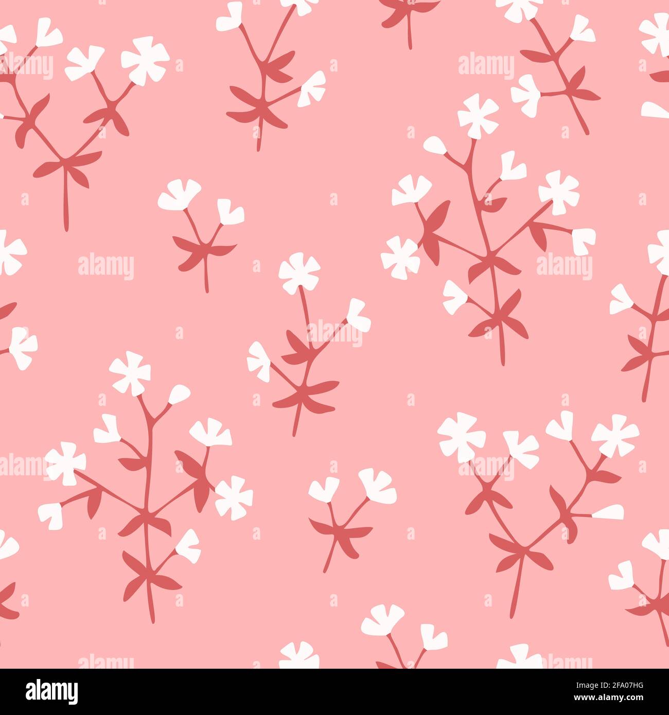 Vector seamless floral pattern with chicory flowers. Cute simple design ...