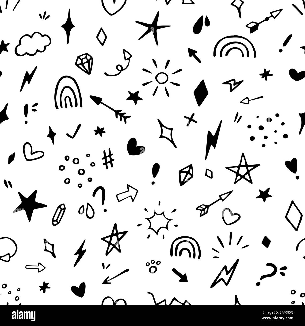 Stars hearts pattern Black and White Stock Photos & Images - Alamy