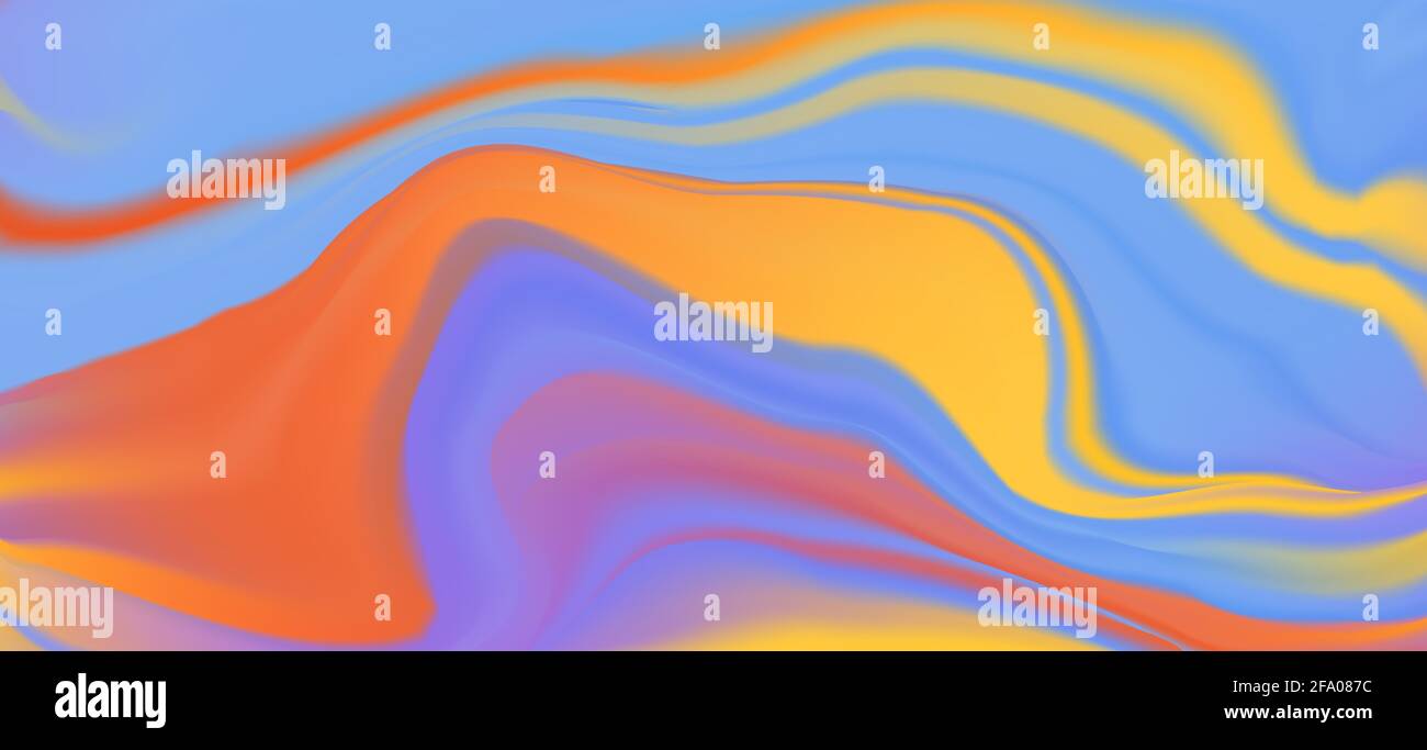 Web header background design with liquid yellow and blue paint flow ...