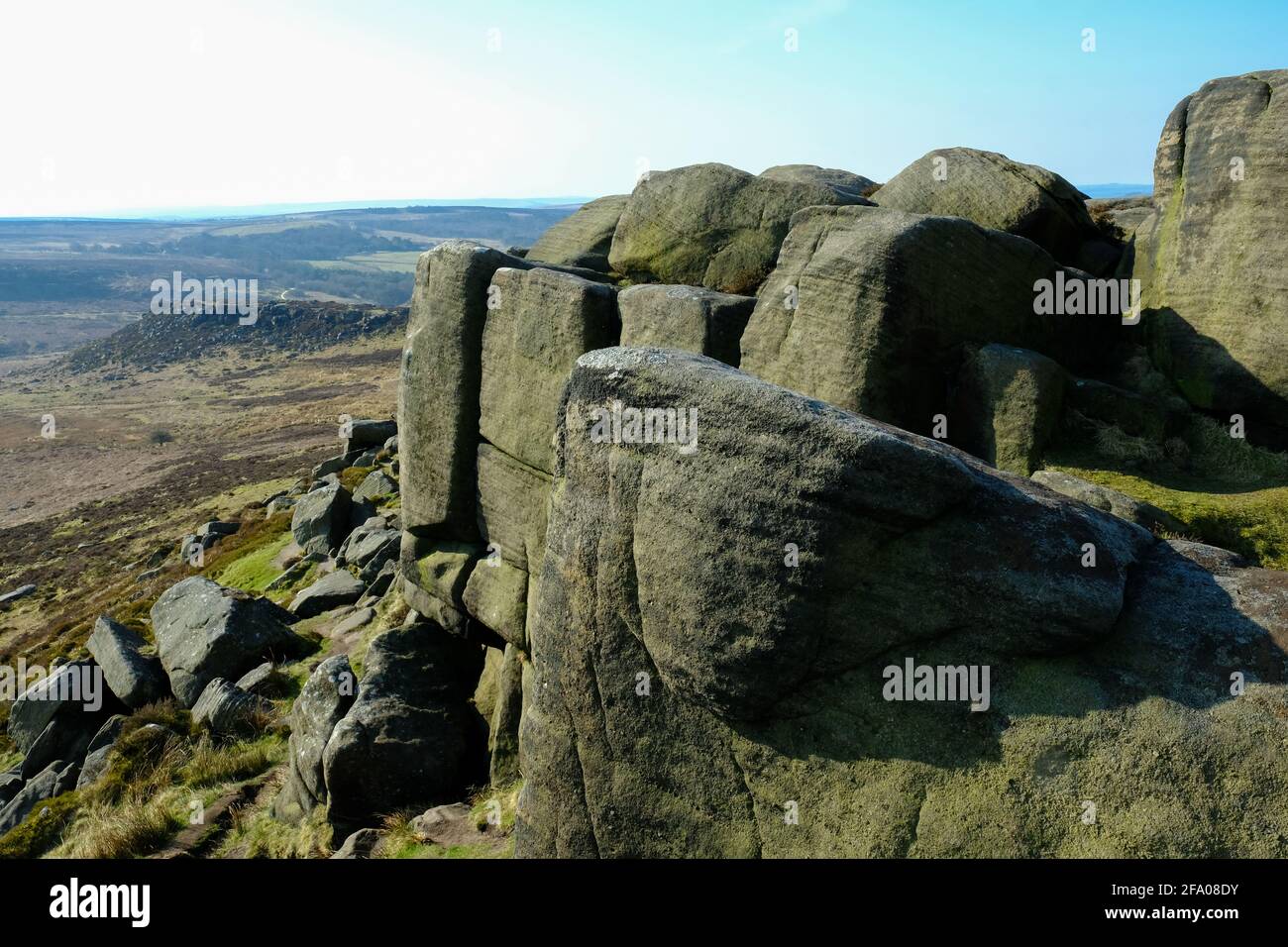 Rocky landscape near Higger Tor, Derbyshire Stock Photo - Alamy