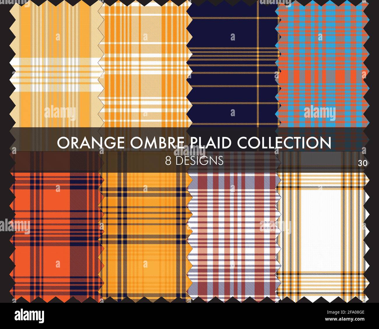 Ombre Plaid textured seamless pattern collection includes 8 design ...