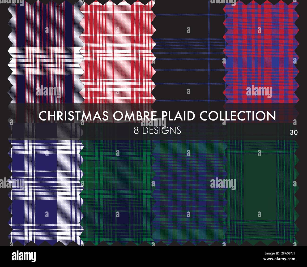 Ombre Plaid textured seamless pattern collection includes 8 design ...