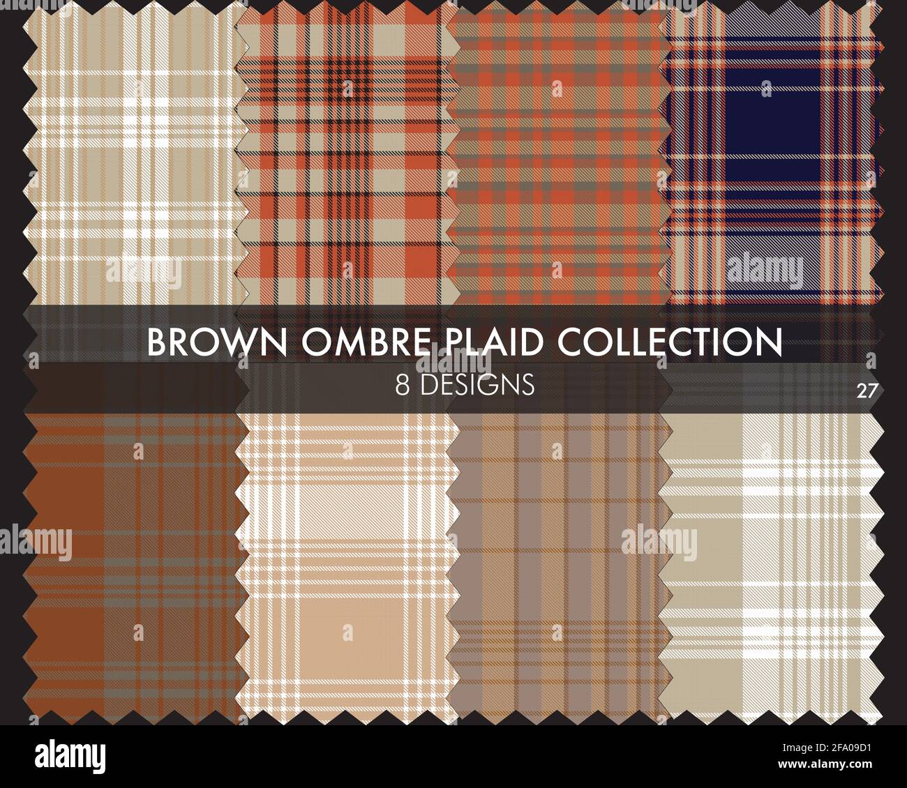 Ombre Plaid textured seamless pattern collection includes 8 design ...