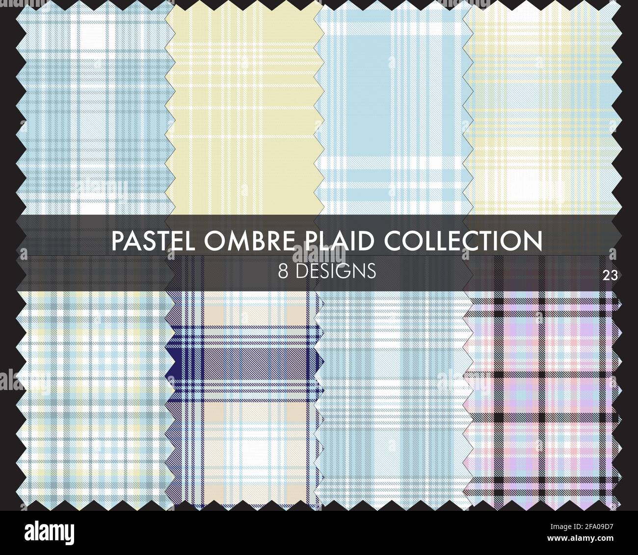 Ombre Plaid textured seamless pattern collection includes 8 design ...