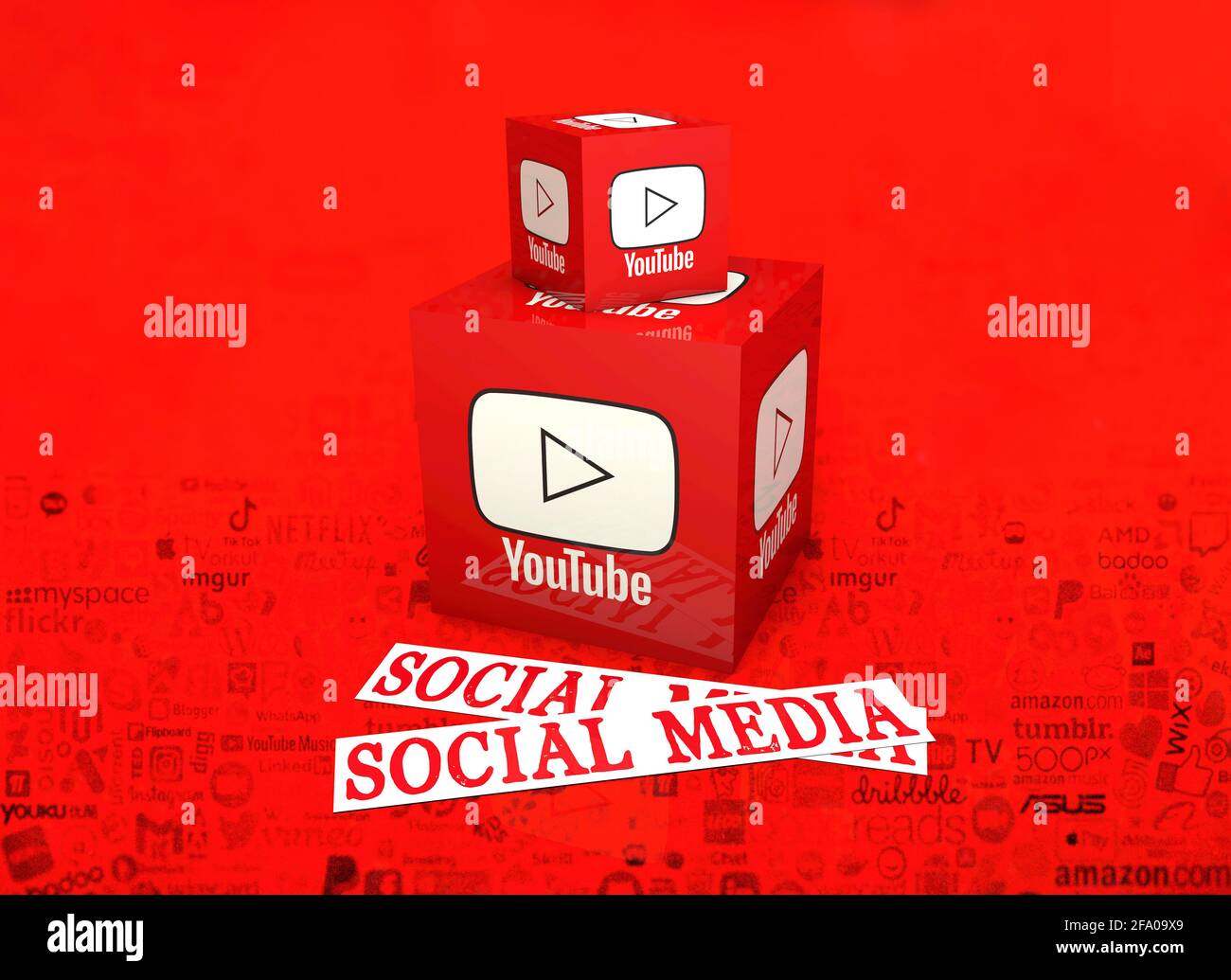 youtube, social network background design Stock Photo - Alamy